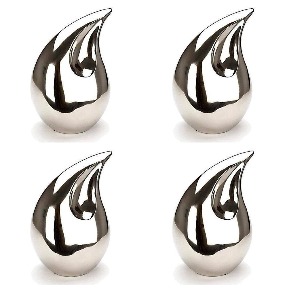 Set of 4 Unique Small Keepsake Silver Teardrop Urns – SIMCS Handicrafts